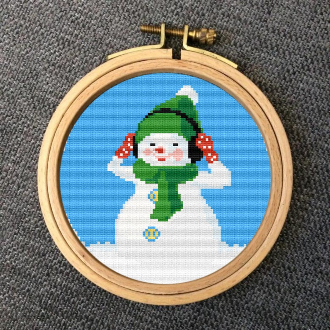 Christmas Cross Stitch 123 Snowman Modern Easy Cross Stitch Pattern ...