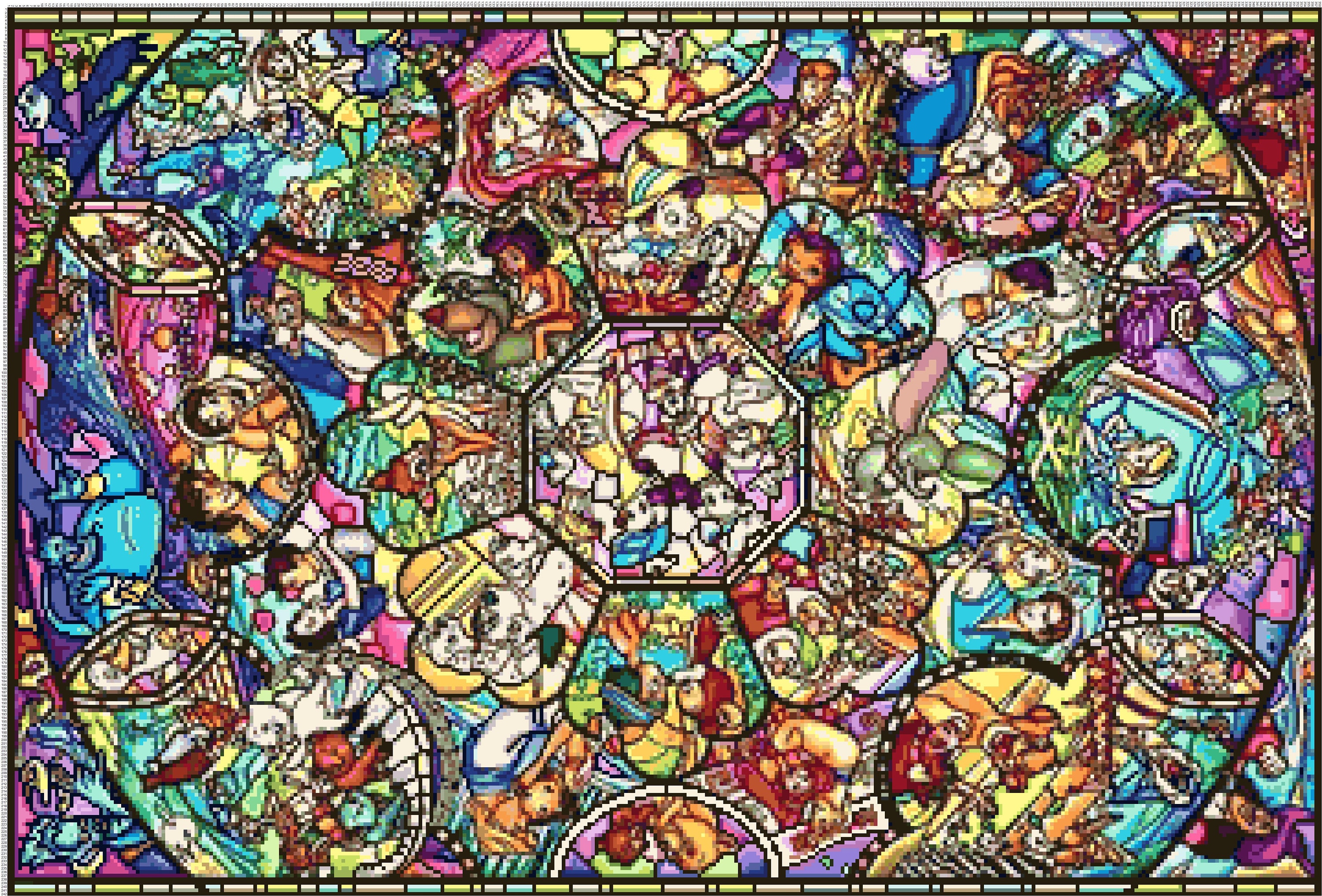 Fairy Tale Characters Stained Glass 149 Modern Cross Stitch | Etsy Canada