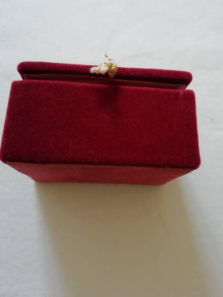 Red Velvet Small Box With Filagree Peacock on Lid - Etsy