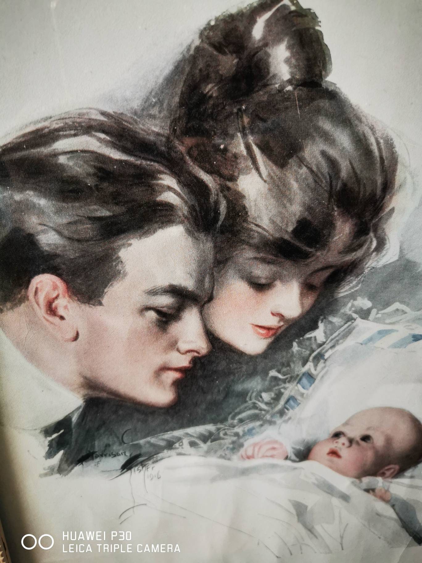 Vintage Framed Picture of Parents With Boy Child. 1917. - Etsy