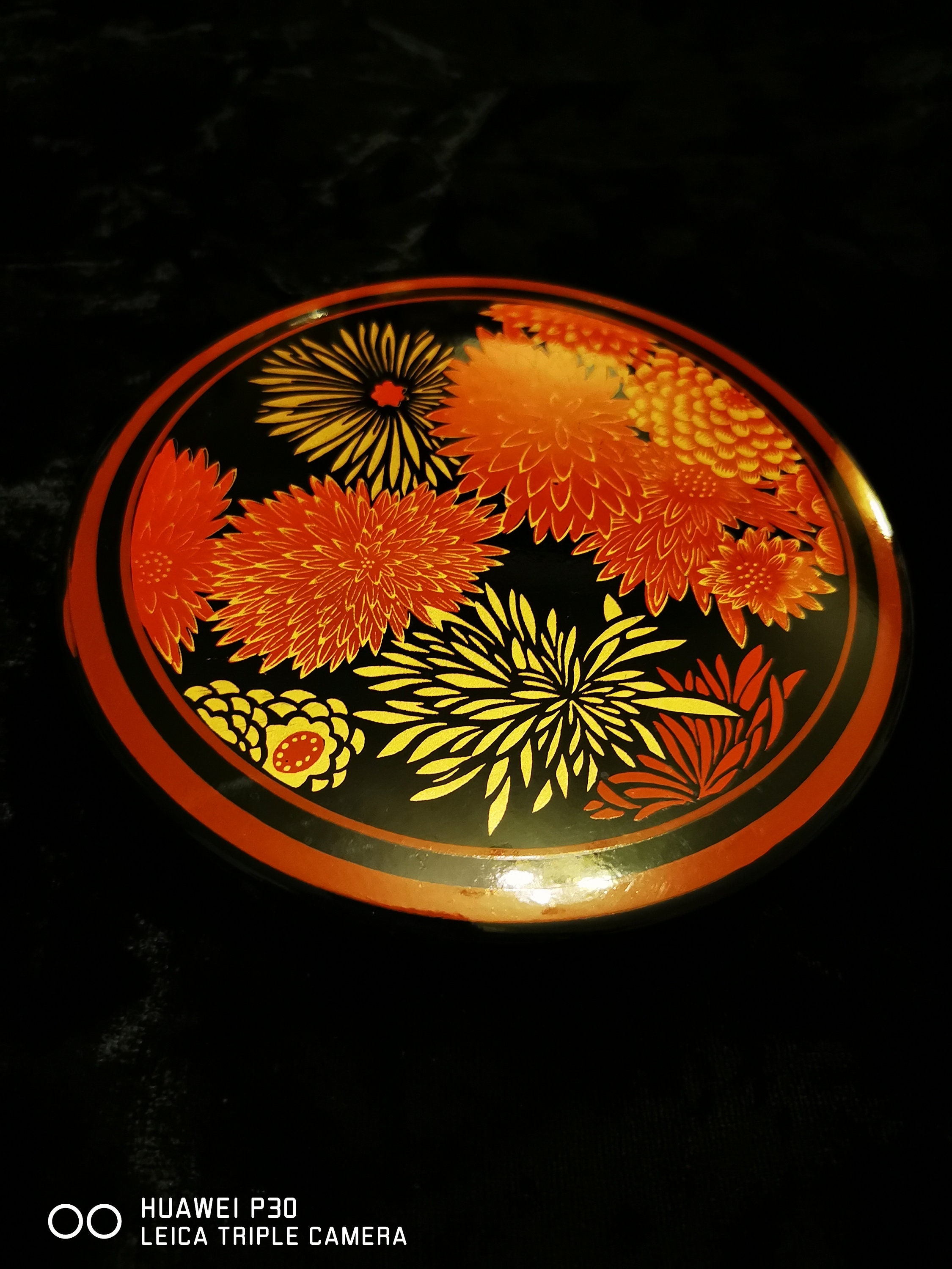 Japanese Round Vintage Lacquered Box. - Etsy