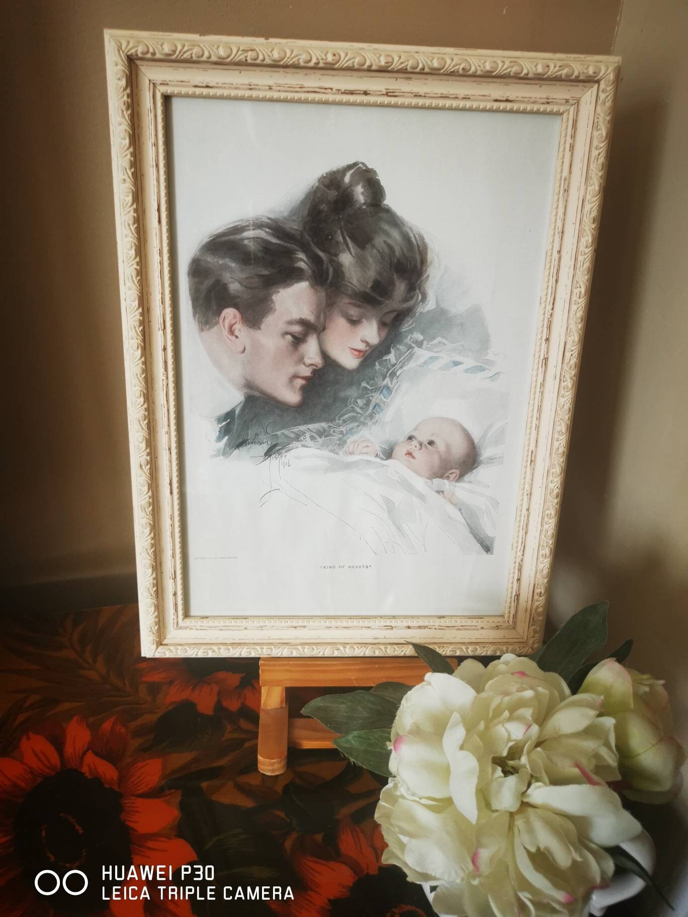 Vintage Framed Picture of Parents With Boy Child. 1917. - Etsy