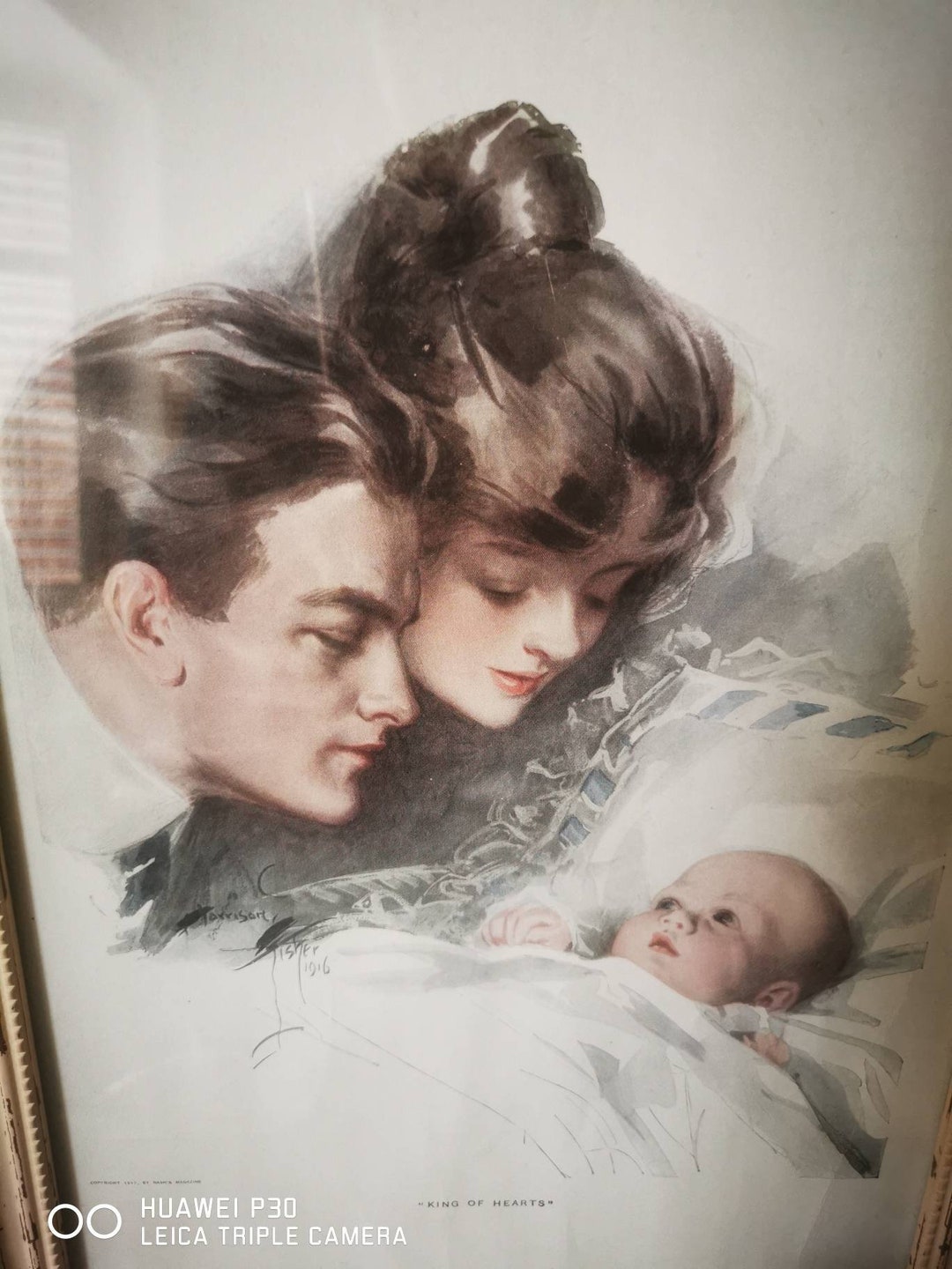 Vintage Framed Picture of Parents With Boy Child. 1917. - Etsy
