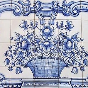 Traditional Portuguese Blue and White Hand Painted Kitchen Mural - Etsy