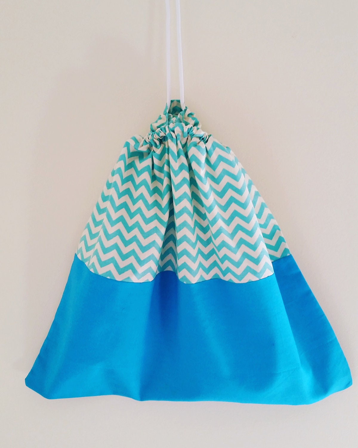 Library Bag, Blue Chevron, Drawstring Book Bag, Gifts for Kids, Gifts ...