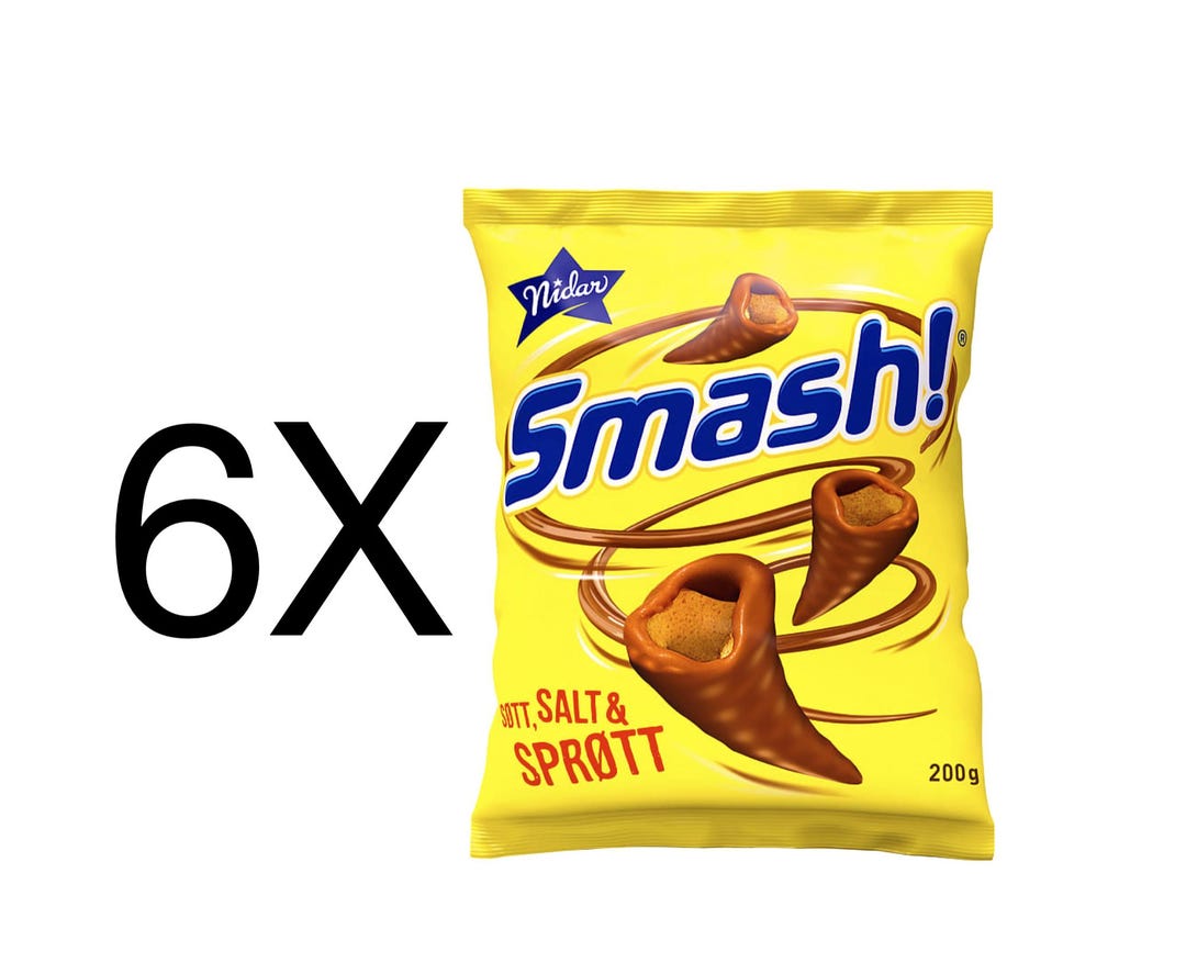 Nidar Smash Norwegian Milk Chocolate Snacks 6x200g - Etsy