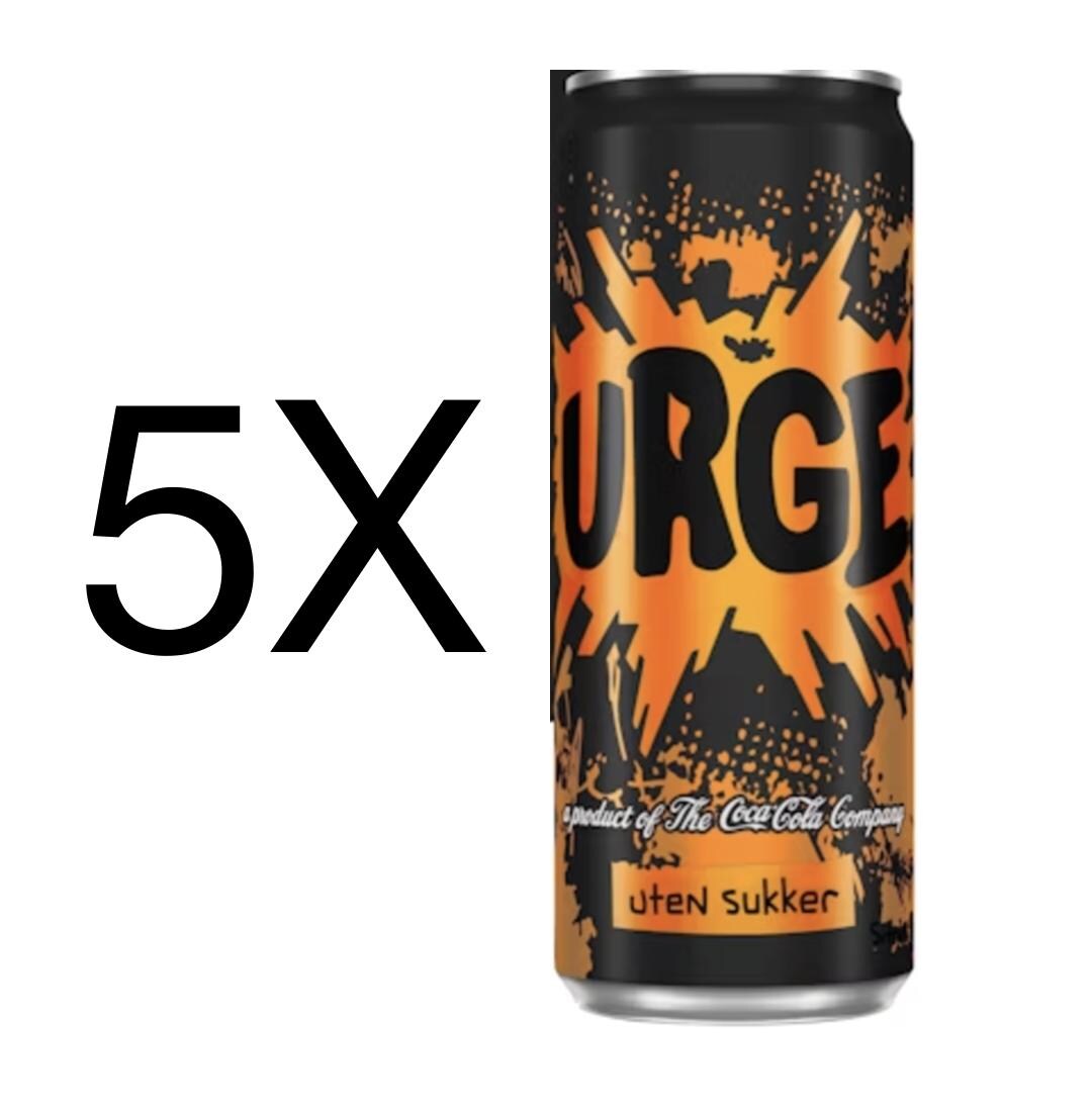 Surge Urge Sugar-free Soda Citrus Flavor Soft Drink Beverage 5X330ML ...