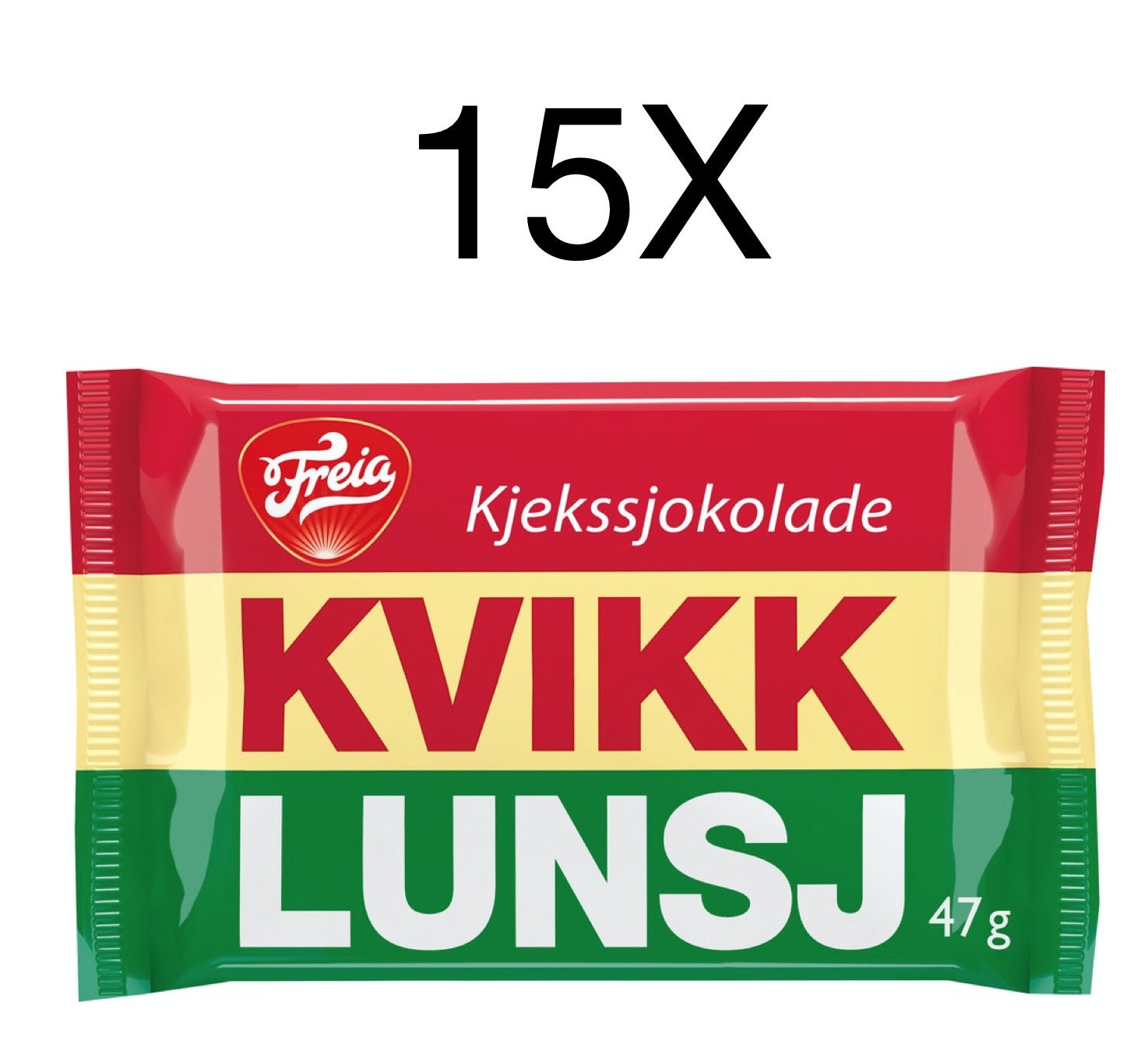 Freia Kvikk Lunsj Norwegian Chocolate Candy 15x47g - Etsy