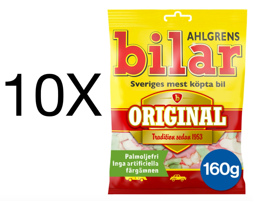 Ahlgrens Bilar Soft Chewy Marshmallow Cars Swedish Candy 10x160g - Etsy