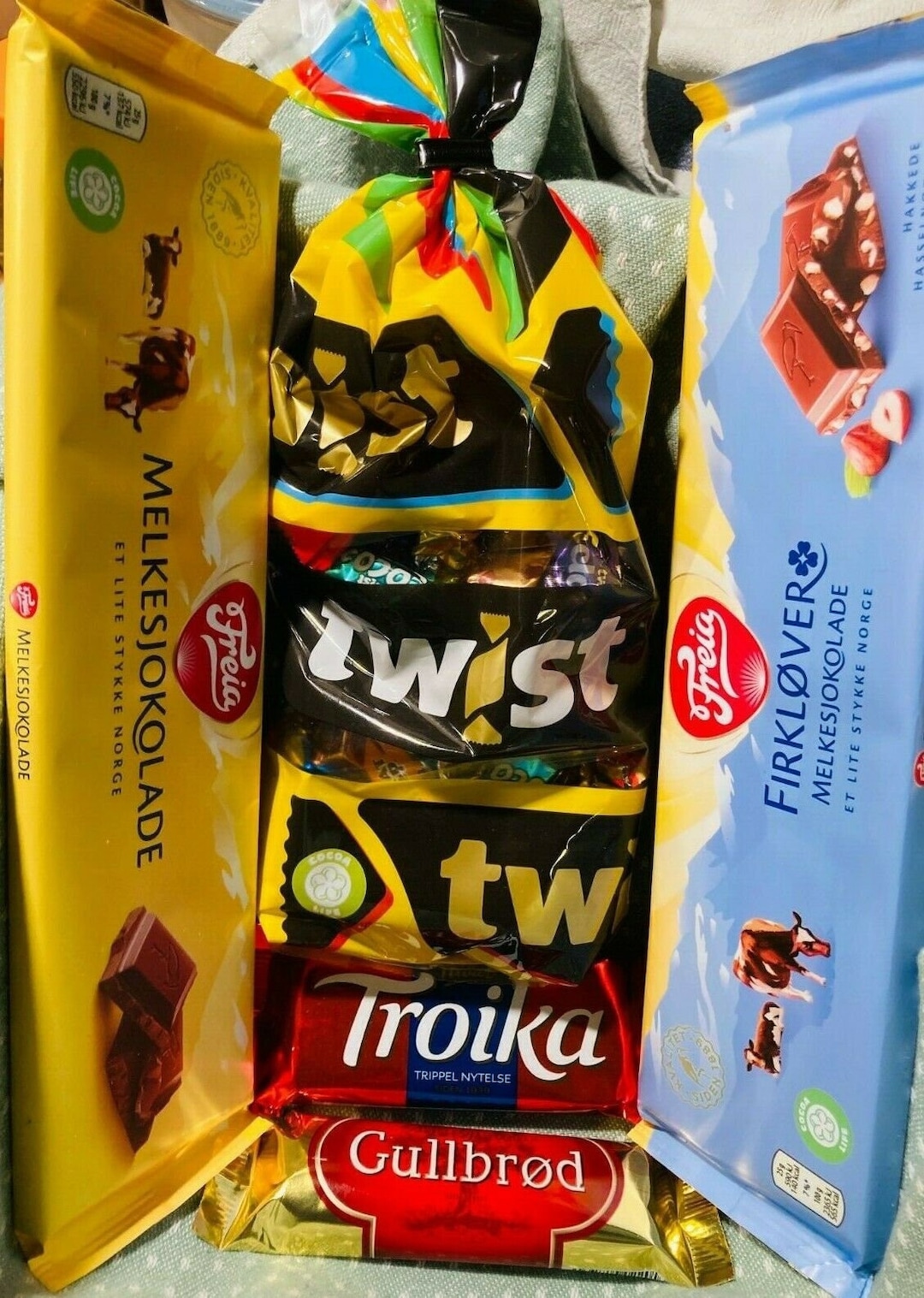 Norwegian Candy Mix #7 Melkesjokolade Firkløver Troika Gullbrød Twist ...