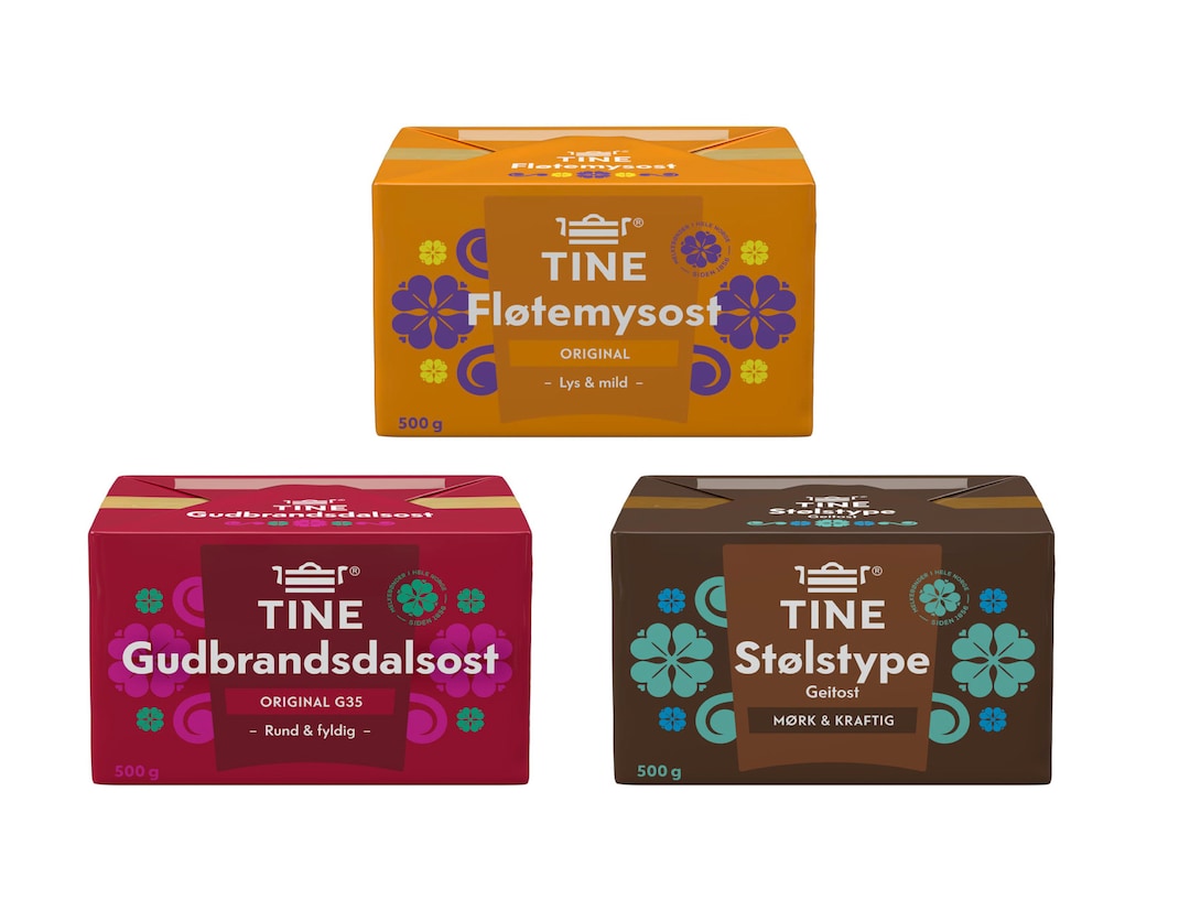 3X Tine Brunost Norwegian Brown Cheese Gudbrandsdalsost Fløtemysost ...
