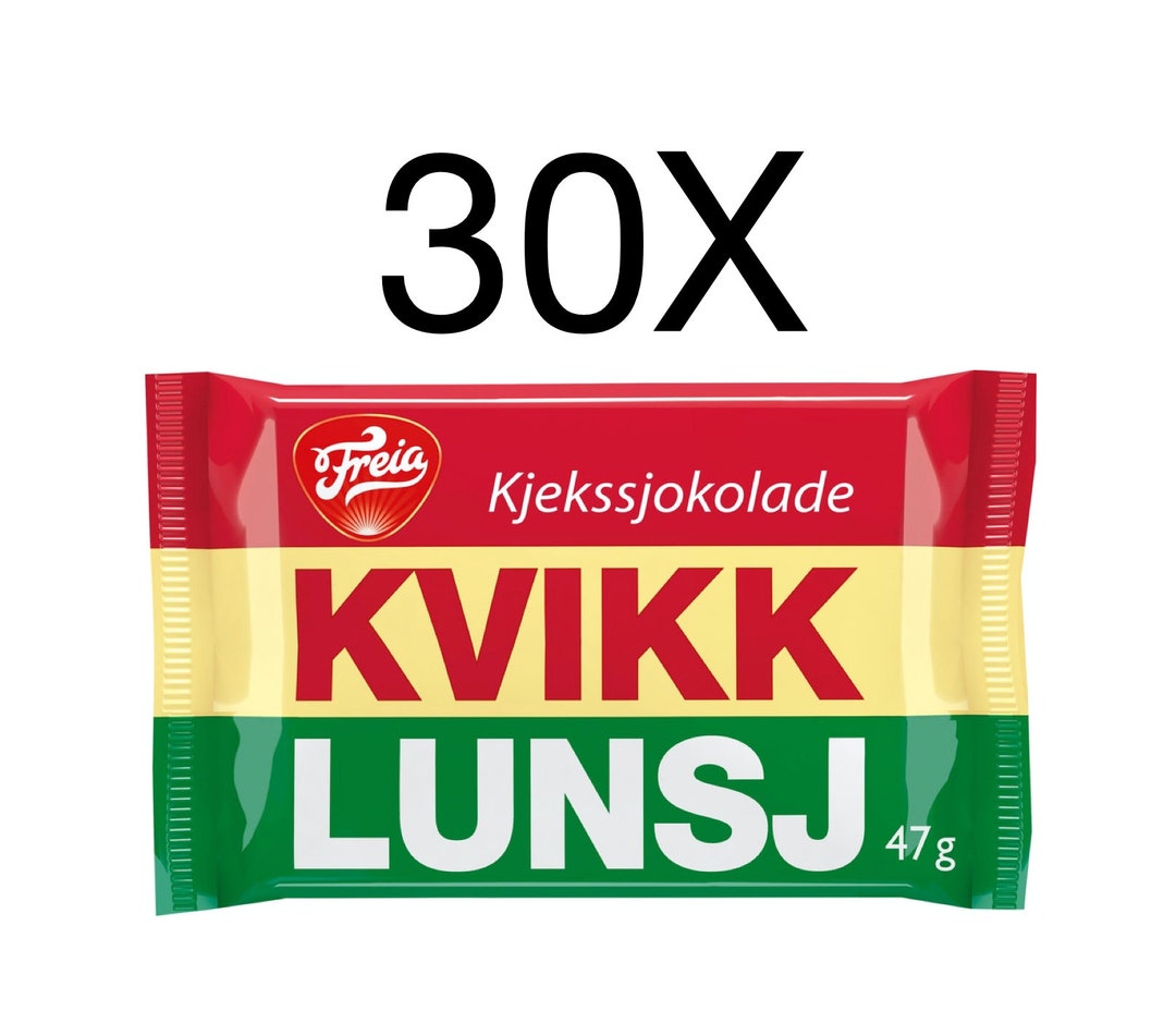 Kvikk Lunsj Freia Norwegian Chocolate Bars Candy Kvikk-lunsj 30x47g ...