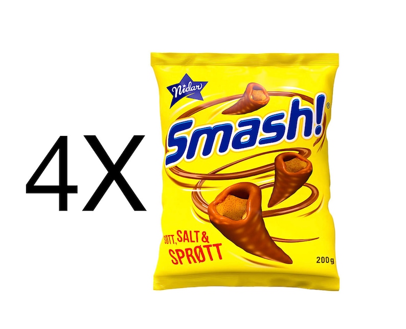 Nidar Smash Norwegian Milk Chocolate Snacks 4x200g - Etsy