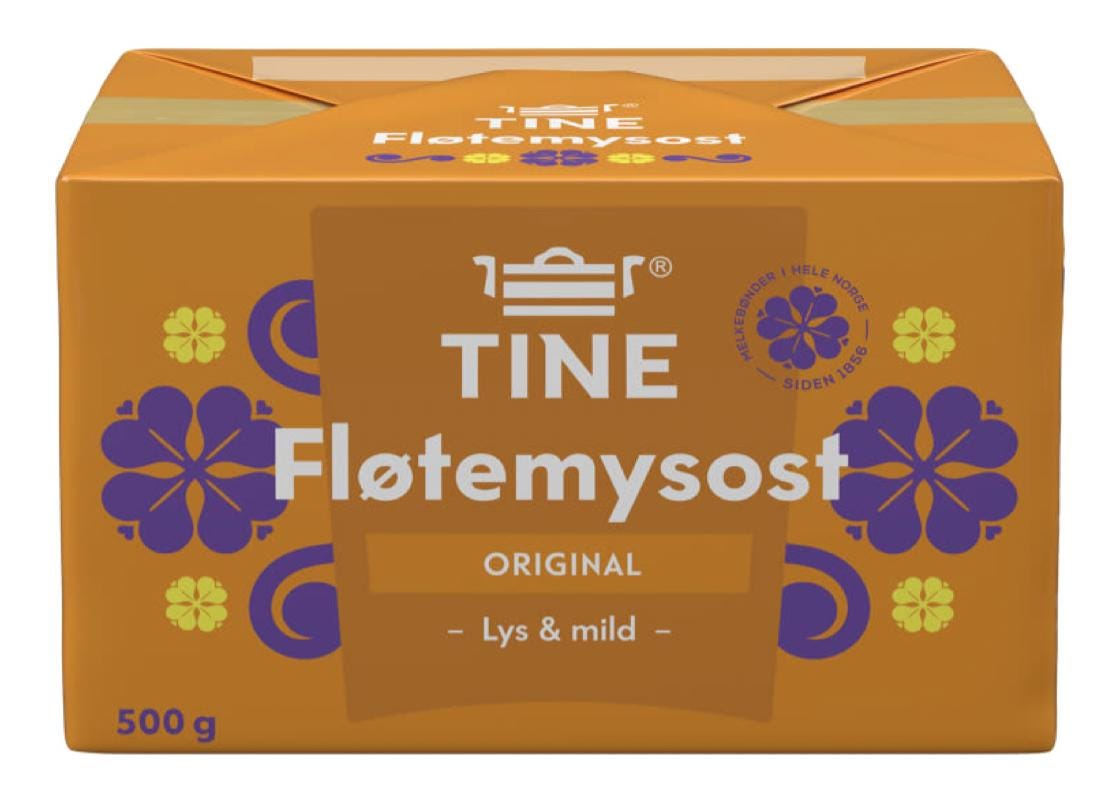 3X Tine Brunost Norwegian Brown Cheese Gudbrandsdalsost Fløtemysost ...