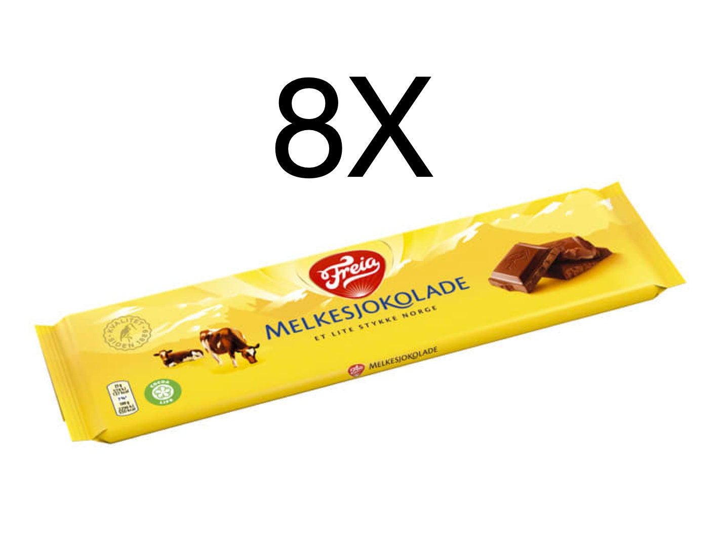 Freia Melkesjokolade Norwegian Milk Chocolate Bars 8X 200 Grams - Etsy