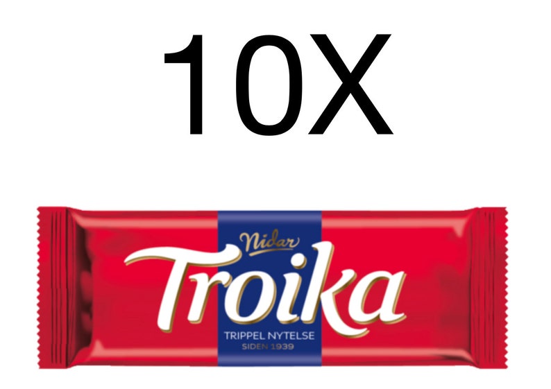 Nidar Troika Norwegian Chocolate 10x66g Raspberry Jelly Truffle ...