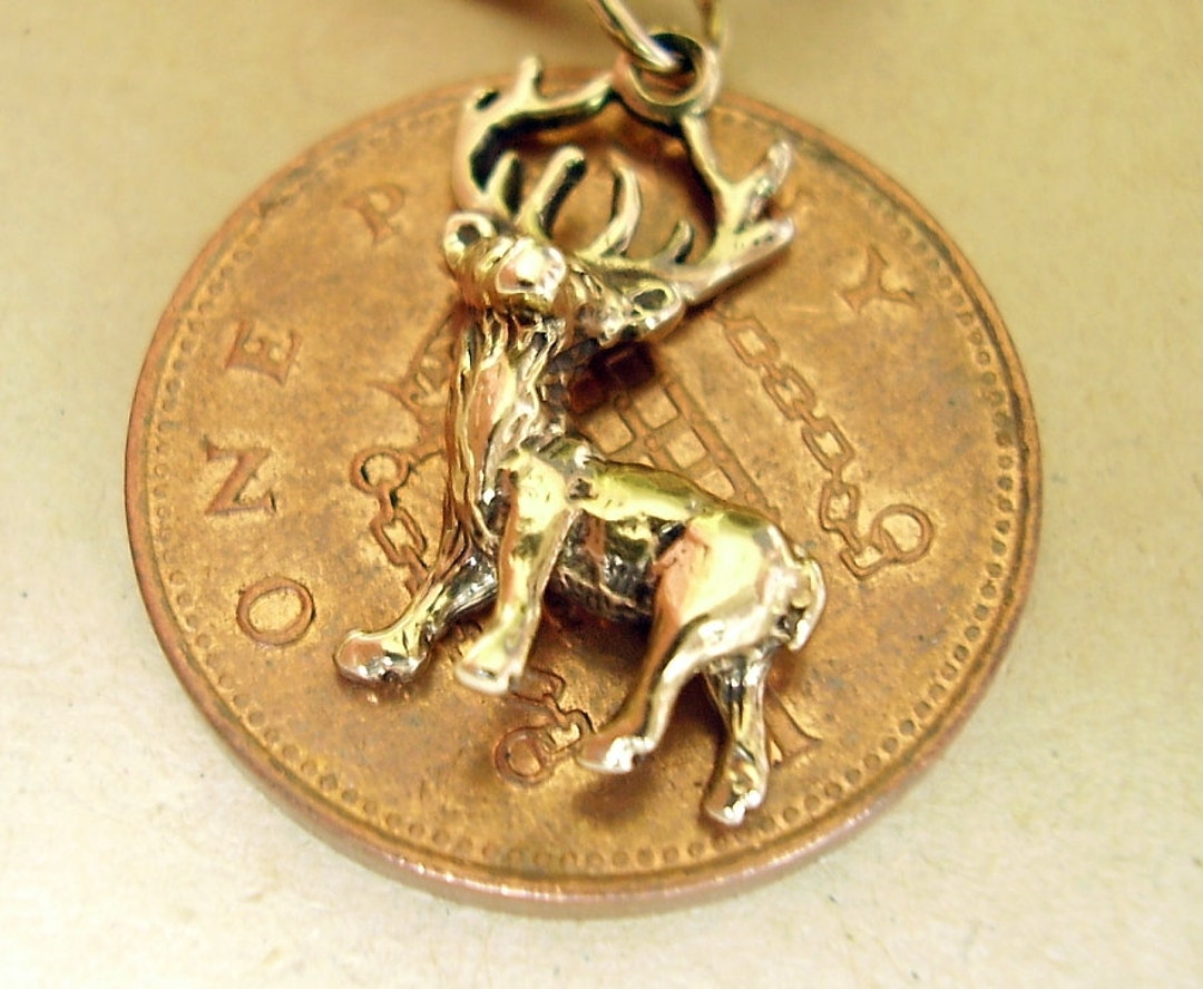 9ct Gold STAG - REINDEER Christmas Charm - Etsy