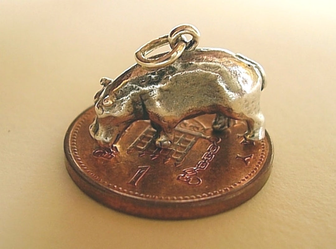 Beautiful Sterling Silver HIPPO ( Hippopotamus ) Charm Charms - Etsy