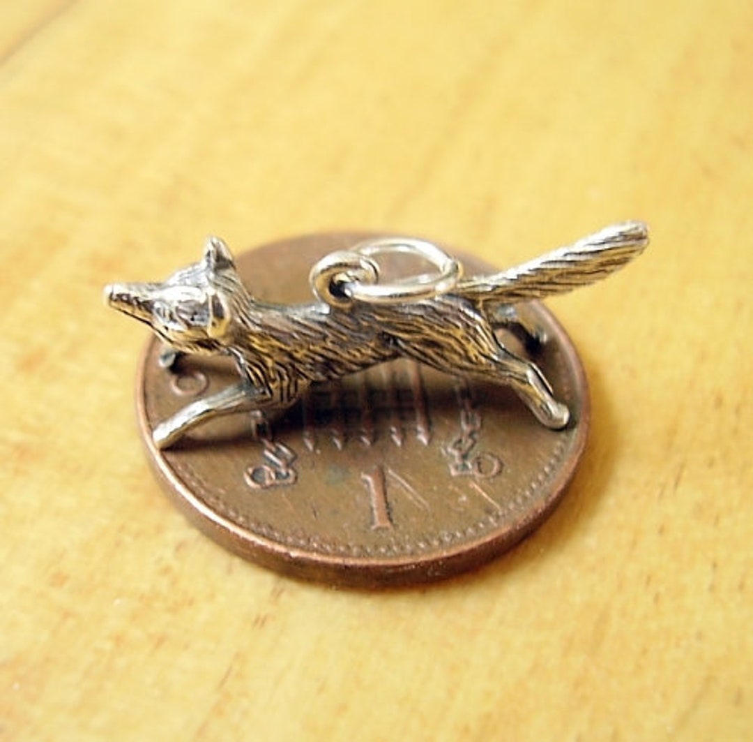 Sterling Silver FOX Charm Charms - Etsy