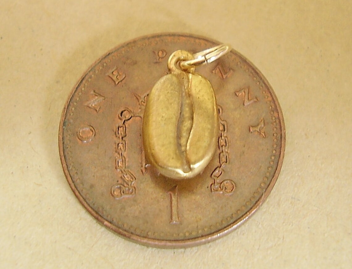9ct Gold COFFEE BEAN Charm** Fully Hallmarked - Etsy