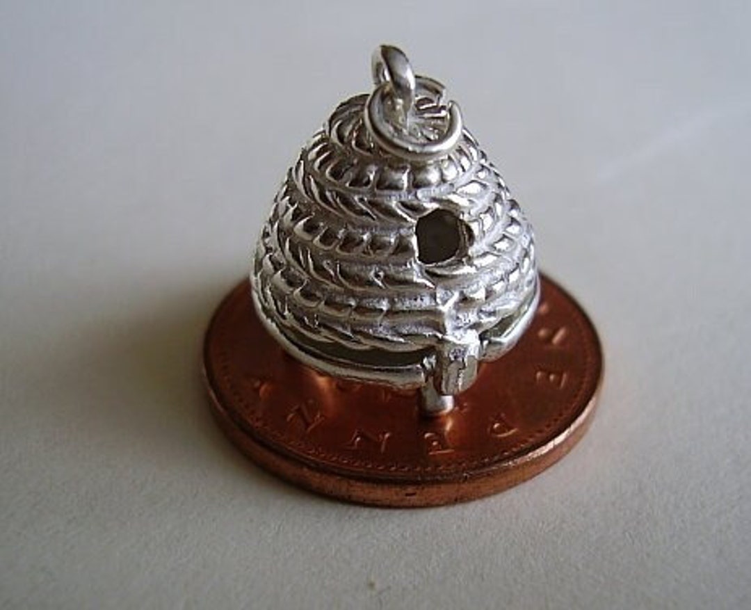 Sterling Silver BEEHIVE Charm . Opening the Charm Reveals the Bee - Etsy