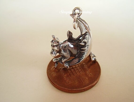 Cow Jumping OVER THE MOON Charm Sterling Silver - Etsy