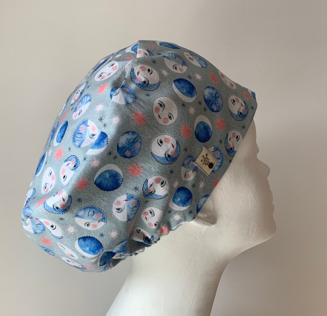 MOON PHASES European Style Surgical Scrub Cap or Snood, Regular or Long ...