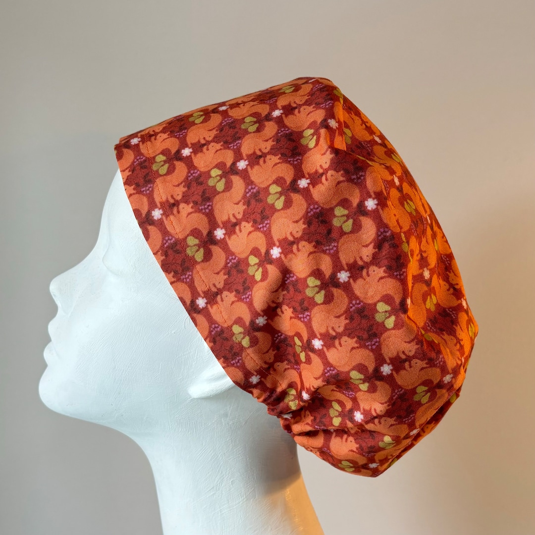 SQUIRRELS Euro Style Surgical Scrub Cap or Snood, Regular or Long Pixie ...