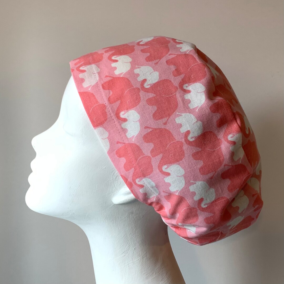 PINK ELEPHANTS European Surgical Scrub Cap, Snood, Regular or Long ...