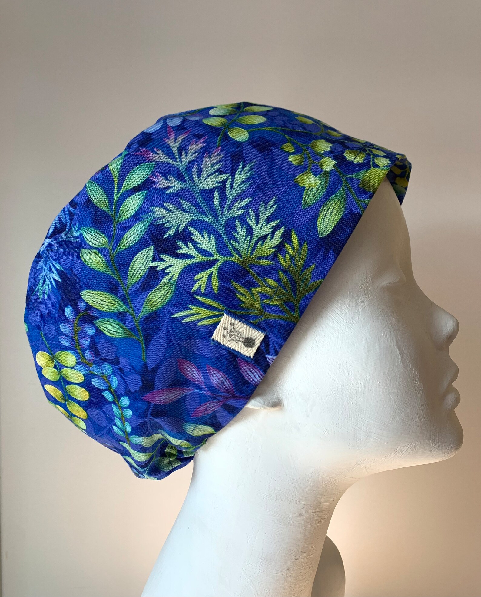 MIDNIGHT GARDEN European Style Surgical Scrub Cap, Snood, Regular or ...