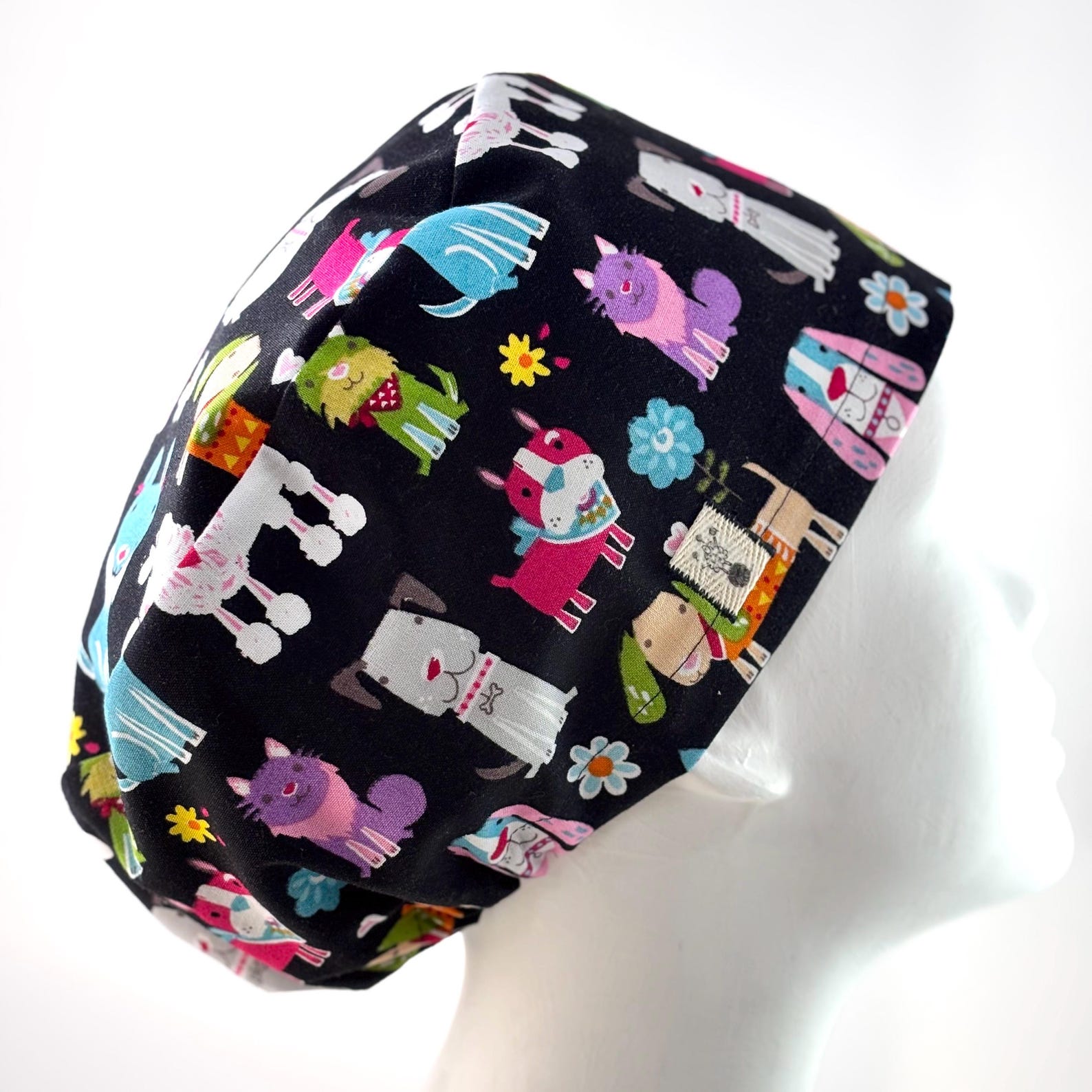CARTOON DOGS European Style Surgical Scrub Cap or Snood, Regular or ...