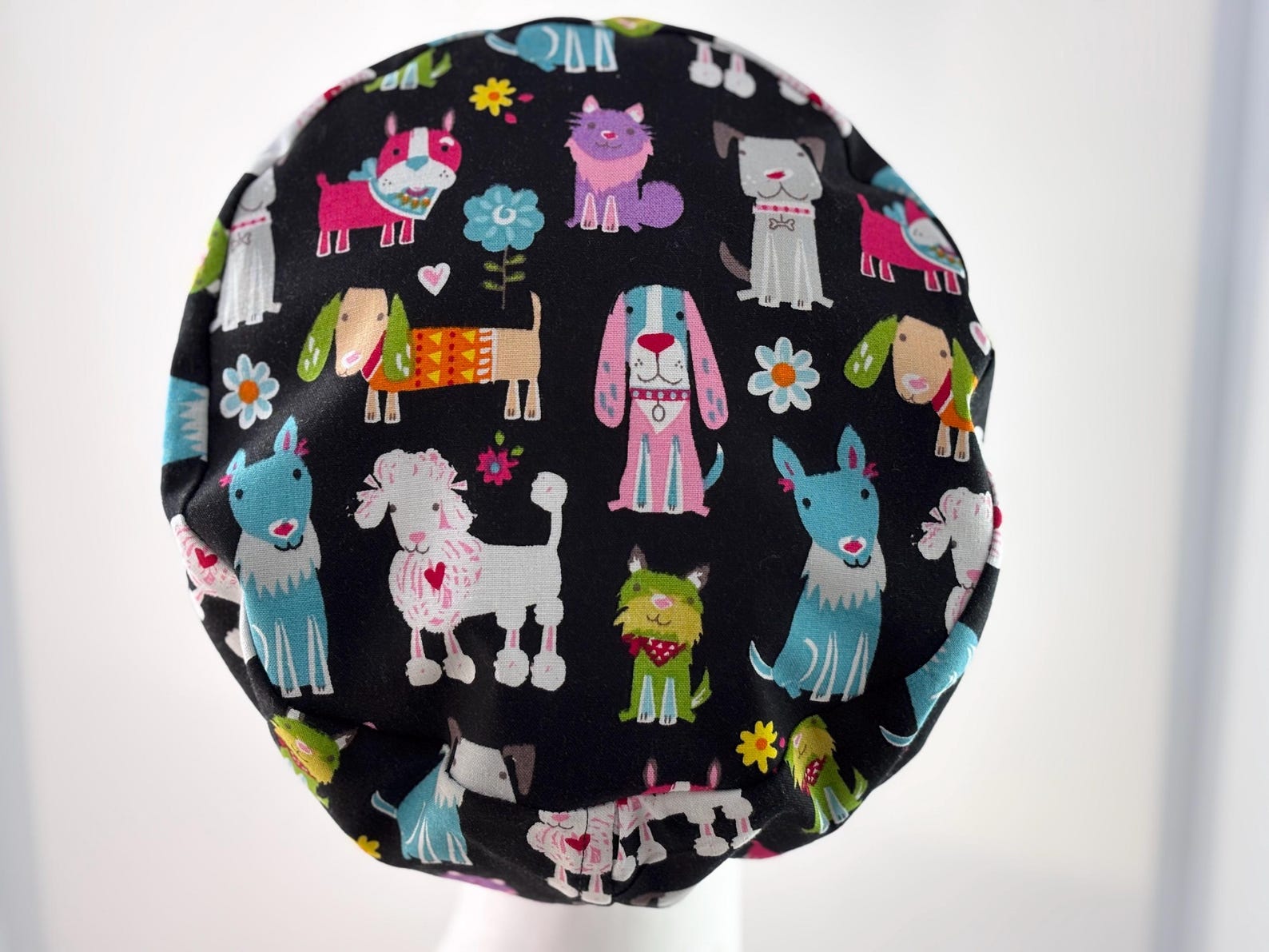 CARTOON DOGS European Style Surgical Scrub Cap or Snood, Regular or ...