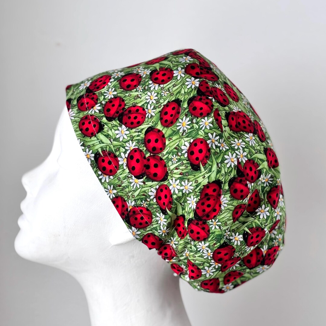 LADYBUG LADYBUG European Style Surgical Scrub Cap or Snood, Regular or ...