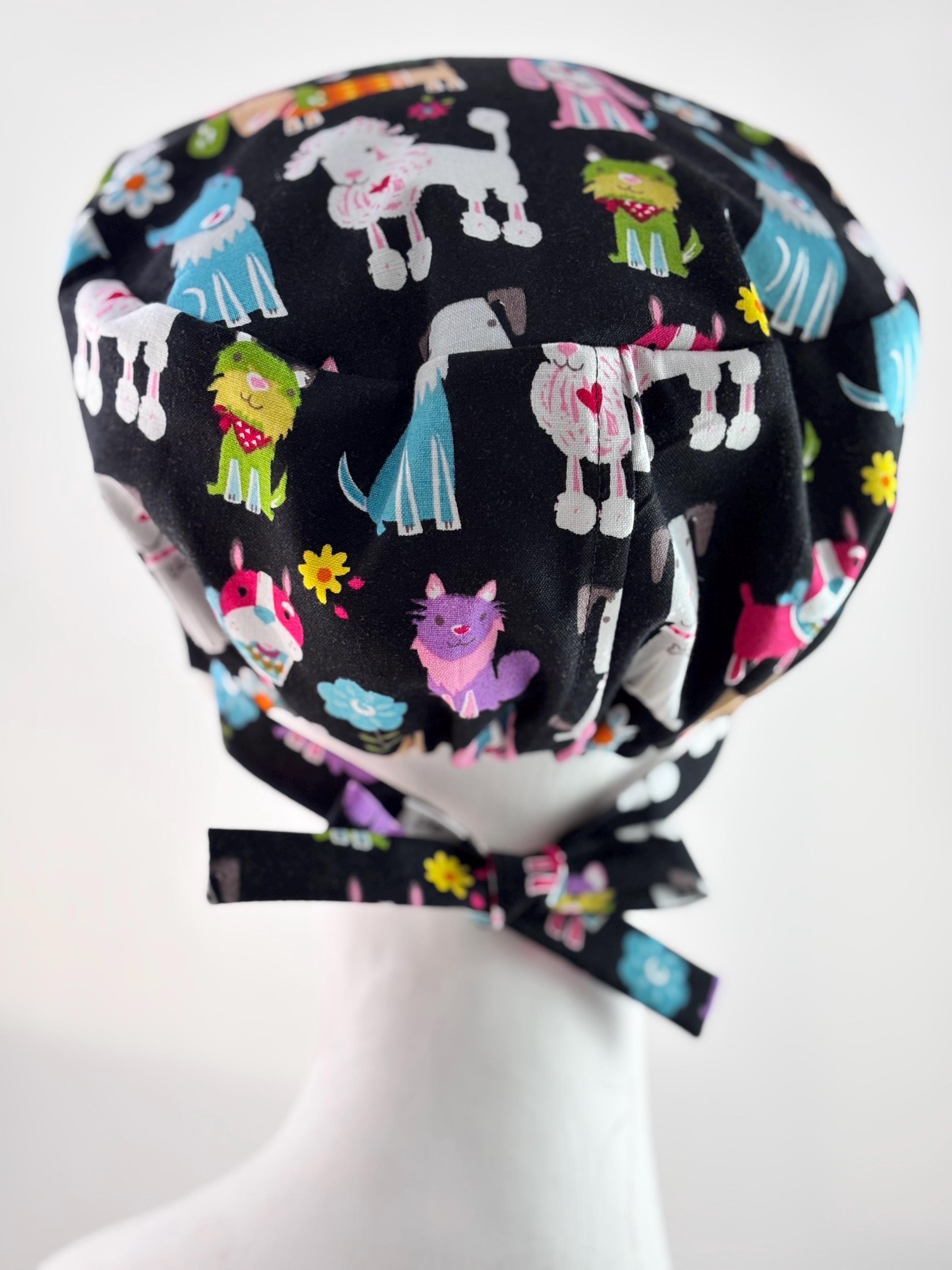 CARTOON DOGS European Style Surgical Scrub Cap or Snood, Regular or ...