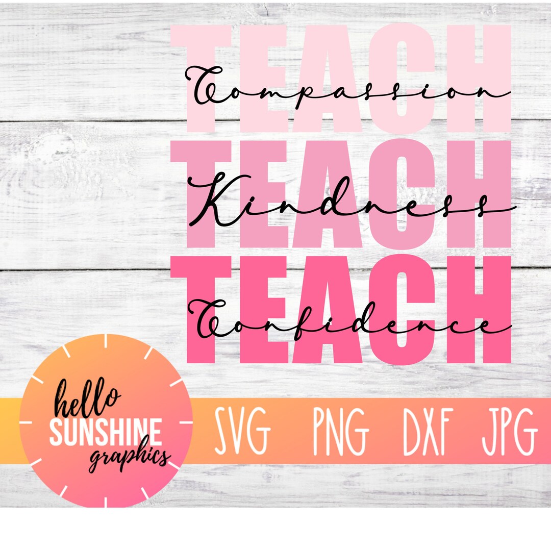 Teach Teach Teach SVG , Teacher SVG, Ombre SVG, Teacher Appreciation ...