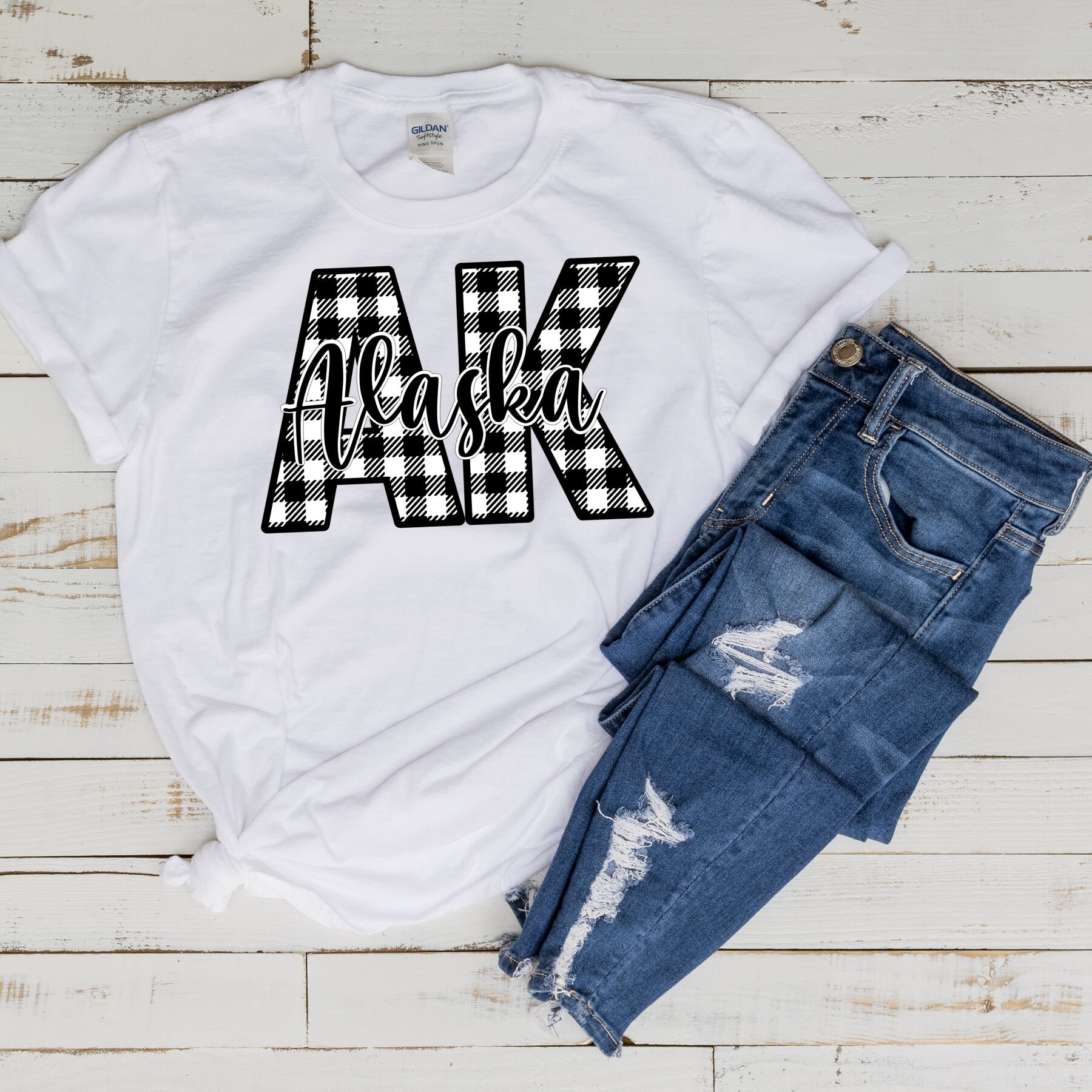 Buffalo Check Alaska Svg, AK Svg, Buffalo Plaid Shirt Svg, Buffalo ...