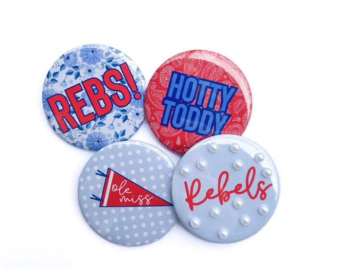 Ole Miss Gameday Buttons | Gameday Accessories | Hotty Toddy - Etsy