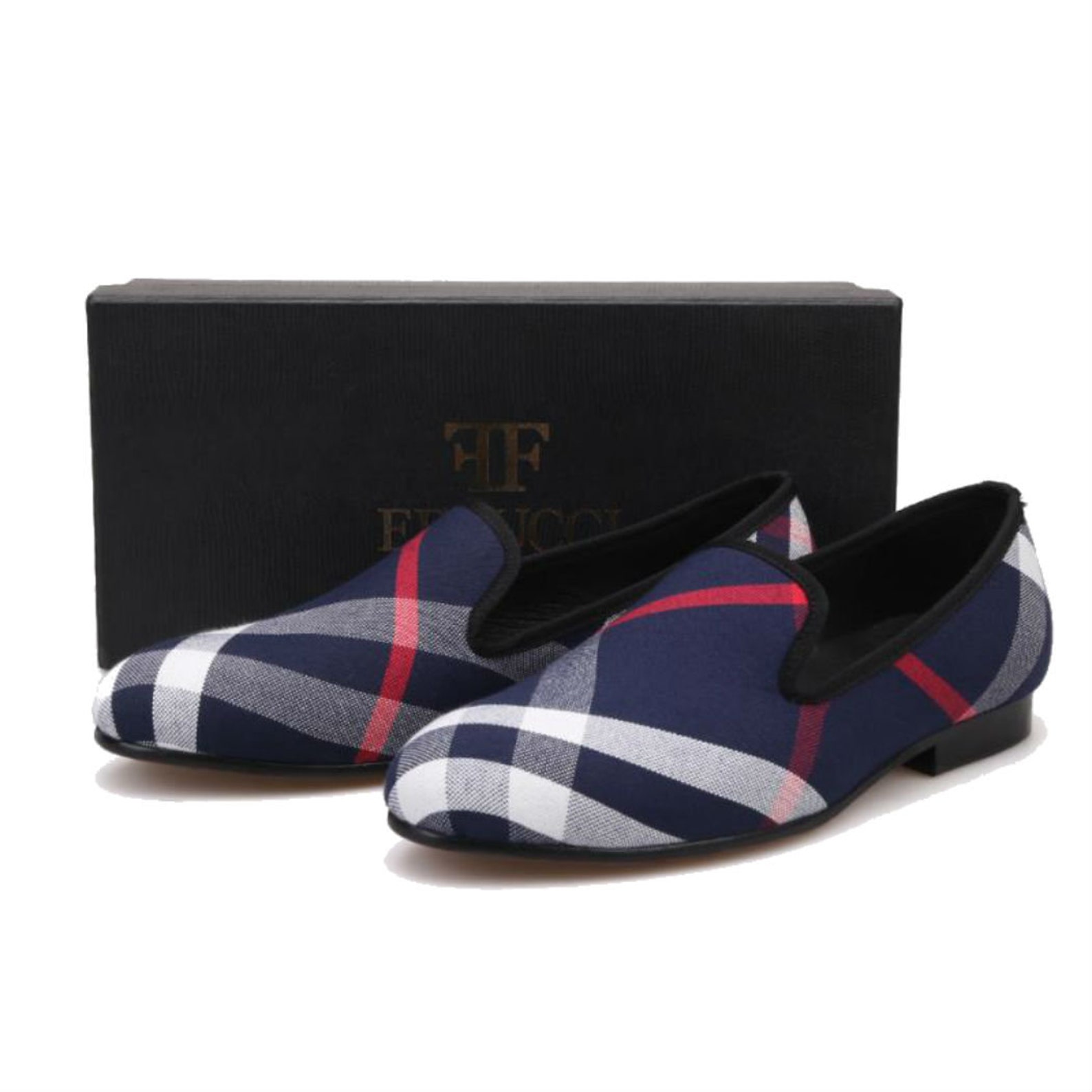 FERUCCI Men Blue Scottish Slippers Loafers Prom Wedding - Etsy