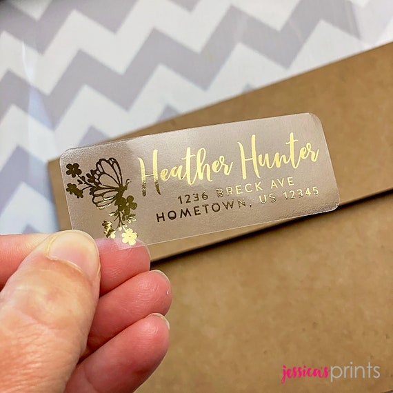 Personalized Clear Foil Return Address Labels Butterfly | Etsy Personalized Clear Foil Return Address Labels Butterfly | Etsy