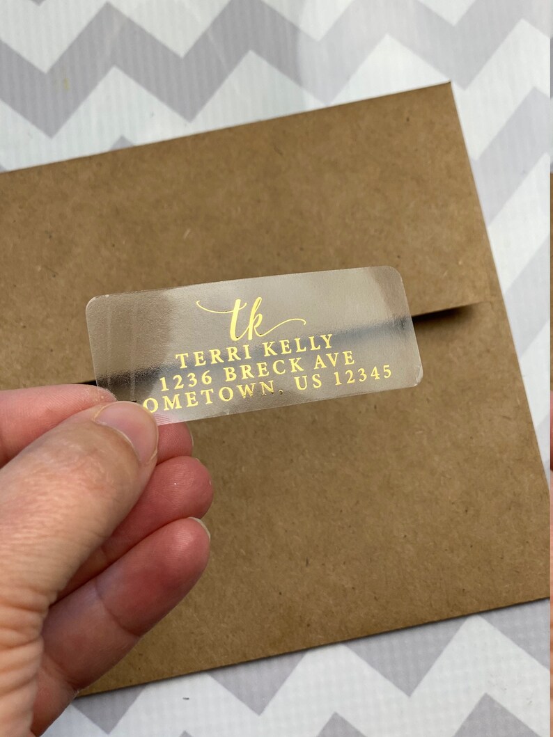 Personalized Clear Foil Return Address Labels Simple Modern | Etsy Personalized Clear Foil Return Address Labels Simple Modern | Etsy