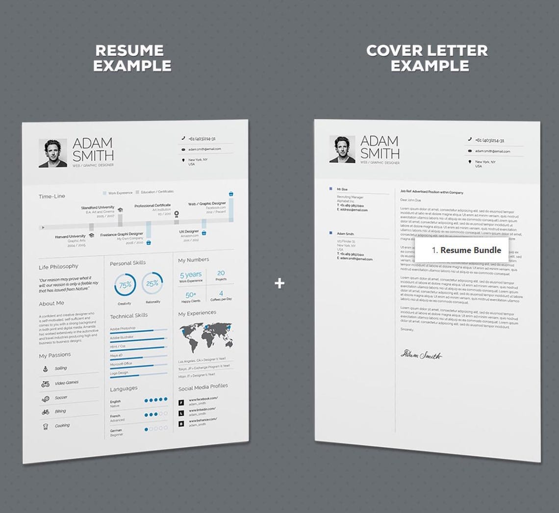 Modern Infographic Resume Template • Ats-friendly CV + FREE Cover ...