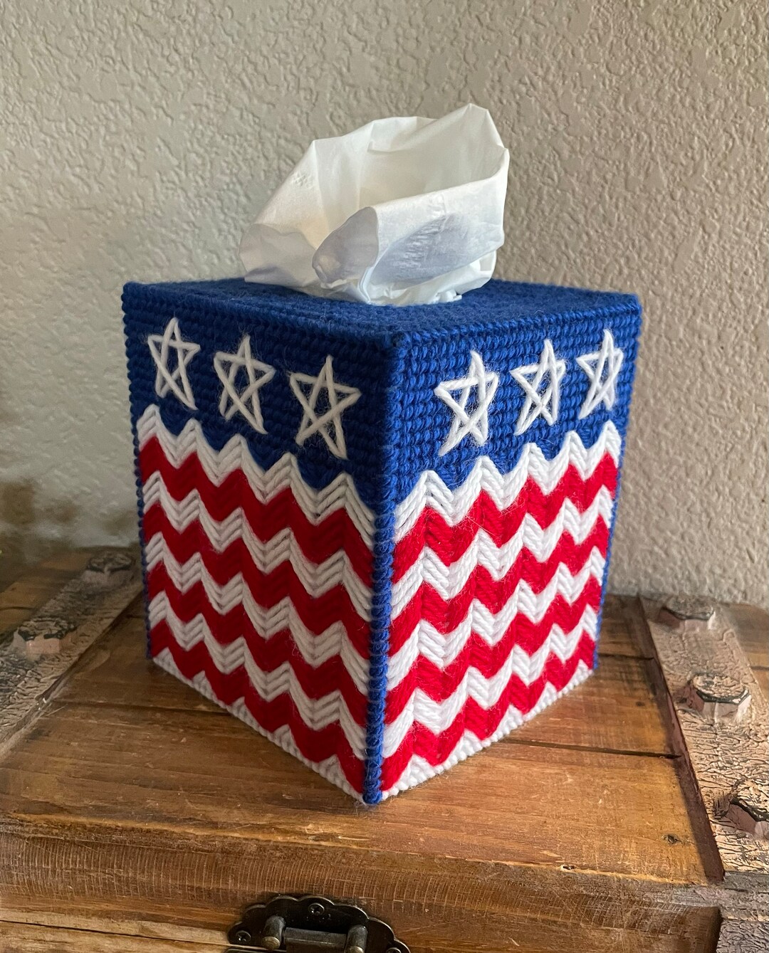 Patriotic Tissue Box Cover for the 4th of July Holiday, Independence ...