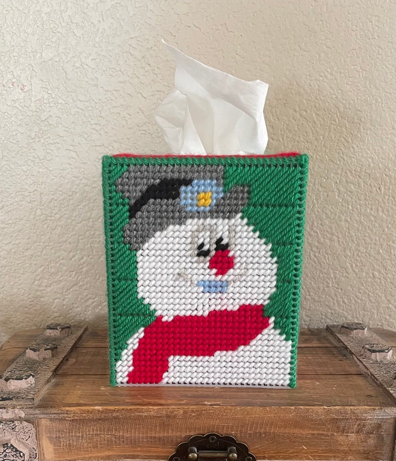 Snowman Tissue Box Cover, Christmas Decoration, Gift for Mom, Winter ...