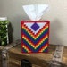 Colorful Geometric Tissue Box Cover Chevron Pattern Home - Etsy