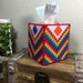 Colorful Geometric Tissue Box Cover Chevron Pattern Home - Etsy