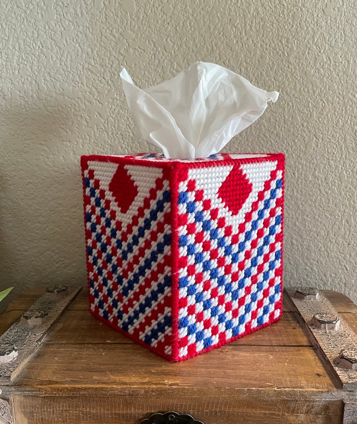 Colorful Geometric Tissue Box Cover Chevron Pattern Home - Etsy