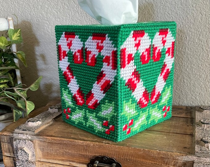 Candy Cane Tissue Box Cover for the Christmas, Practical Holiday Decor ...