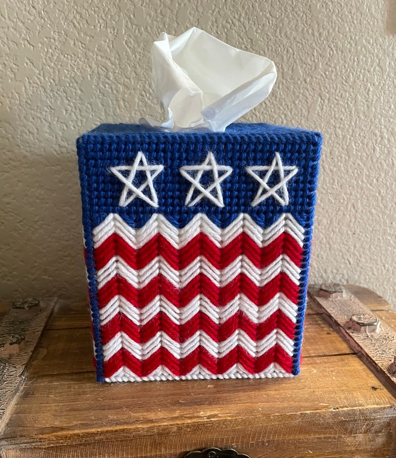 Patriotic Tissue Box Cover for the 4th of July Holiday, Independence ...