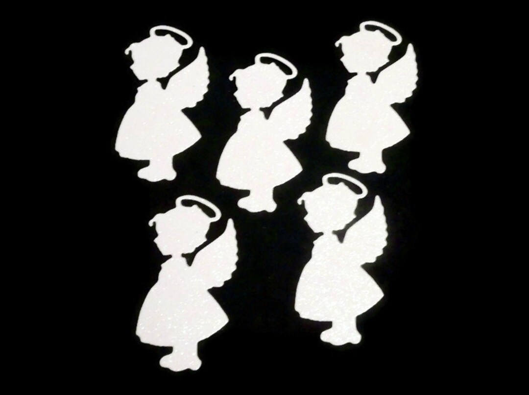 Basic Angel Die Cuts as Shown White Glitter New - Etsy