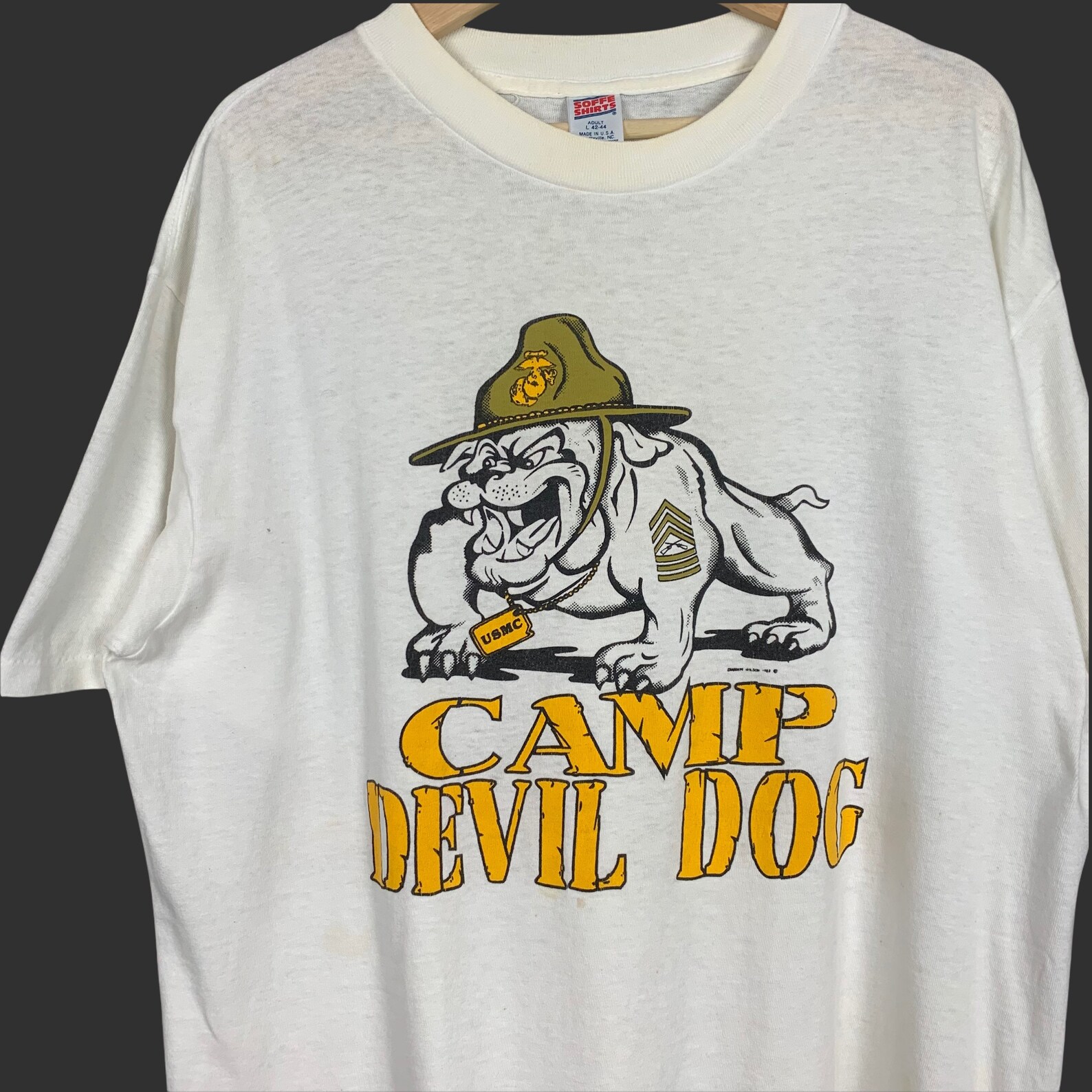 Vintage 80s USMC Camp Devil Dog Army Tee T Shirt Large - Etsy